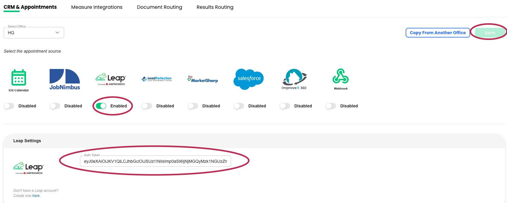 Setup Leap CRM SalesPro