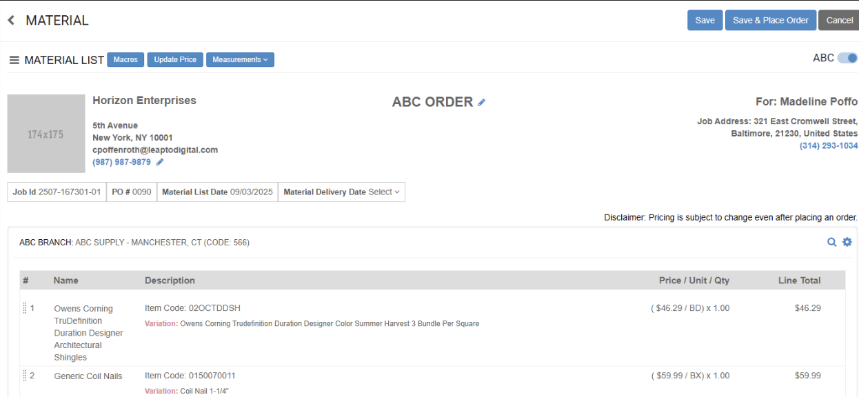 ABC Supply Leap CRM